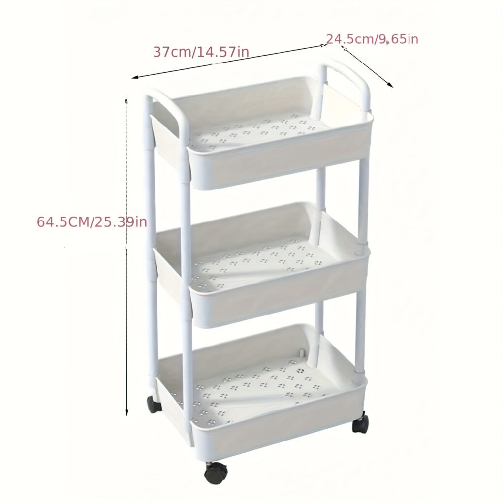 Compact Multilayer Trolley Storage Cart With Wheels For Home ...