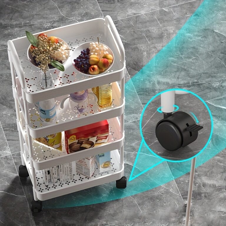 Compact Multilayer Trolley Storage Cart With Wheels For Home ...