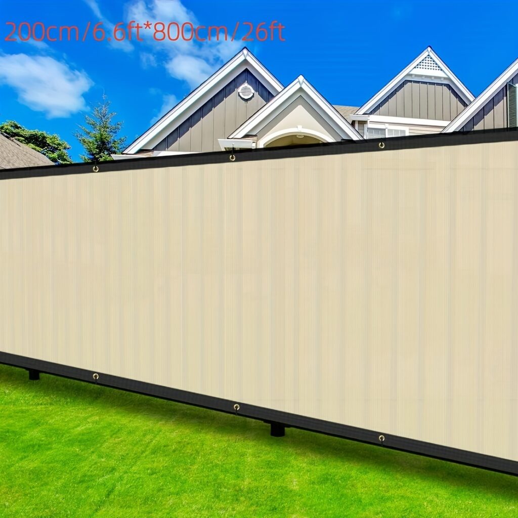 Beige Uv Wind Resistant Heavyduty Privacy Screen For Patiogarden - Free ...
