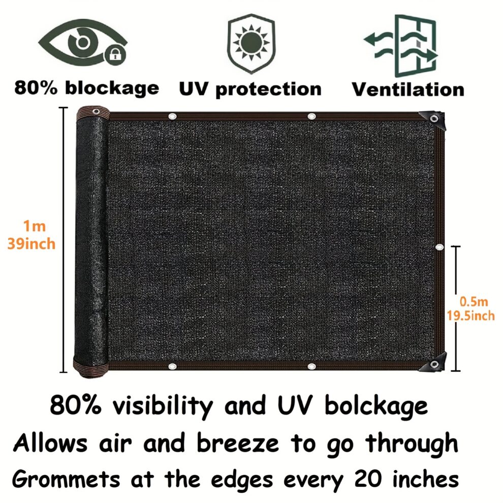Black Balcony Privacy Screen Cover Patio Deck Porch Shade Cloth - Free ...