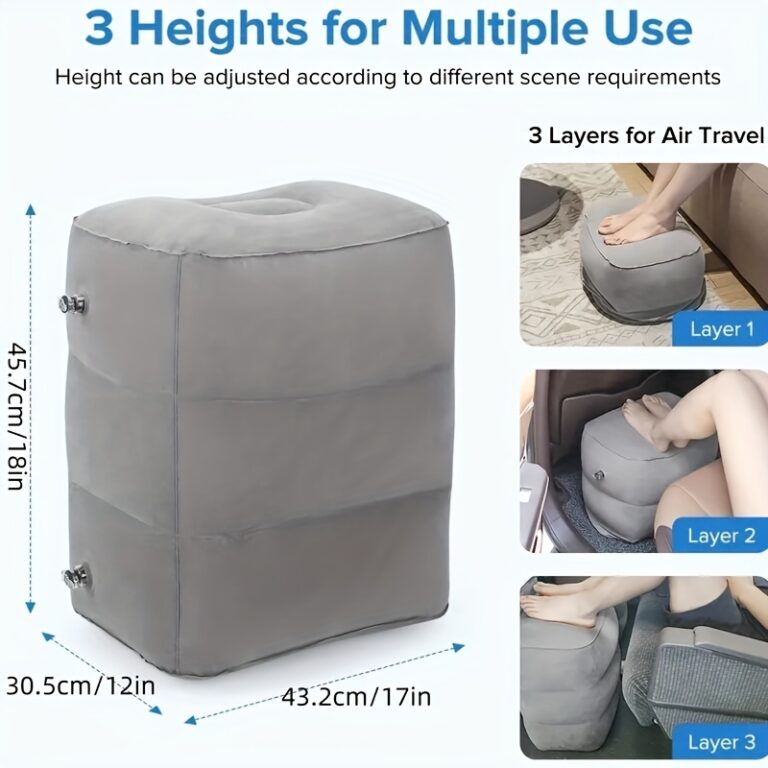Ultimate Comfort Adjustable Portable Inflatable Foot Rest For Plane Car ...