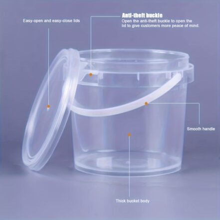 12piece Clear Plastic Storage Buckets With Lids Handles 1691oz - Free ...