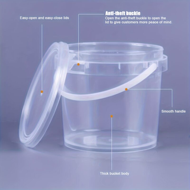 12piece Clear Plastic Storage Buckets With Lids Handles 1691oz - Free ...