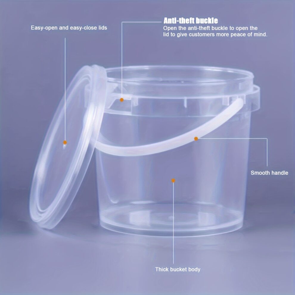 12piece Clear Plastic Storage Buckets With Lids Handles 1691oz - Free ...