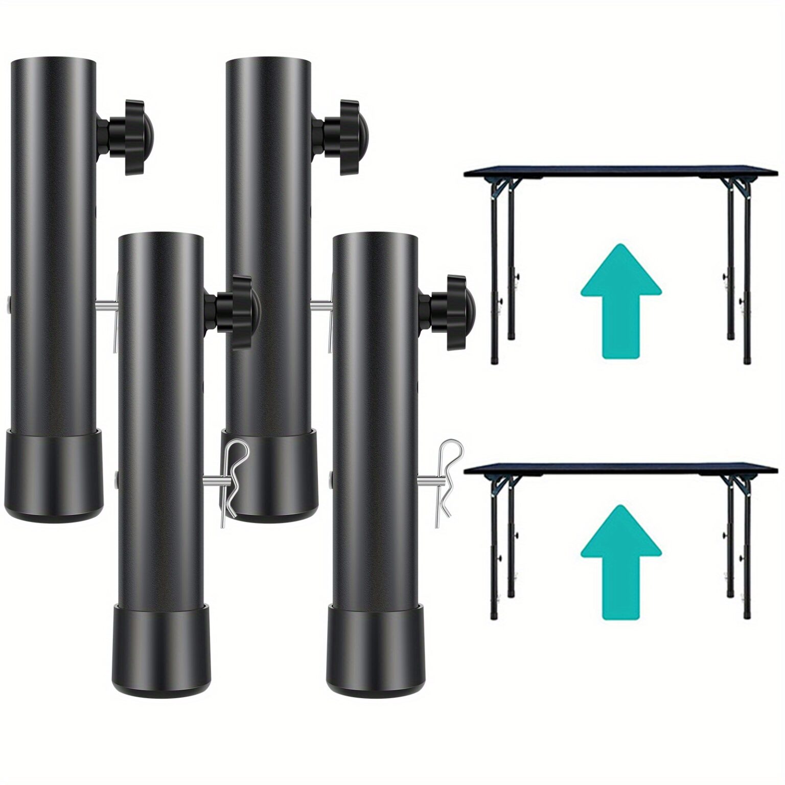 Adjustable Steel Folding Table Leg Risers Heavy Duty 24 Levels - Free ...