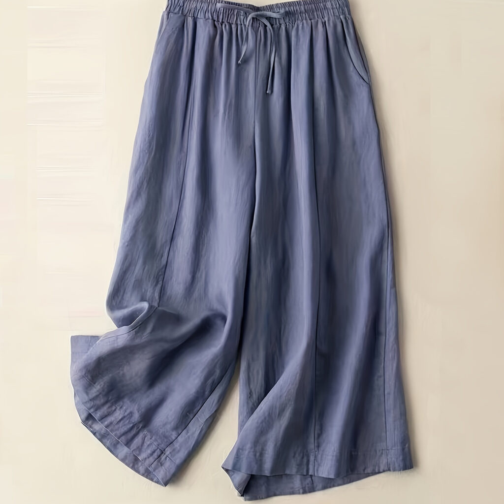 Vintage Womens Summer Wideleg Capris With Laceup Design Comfortable ...