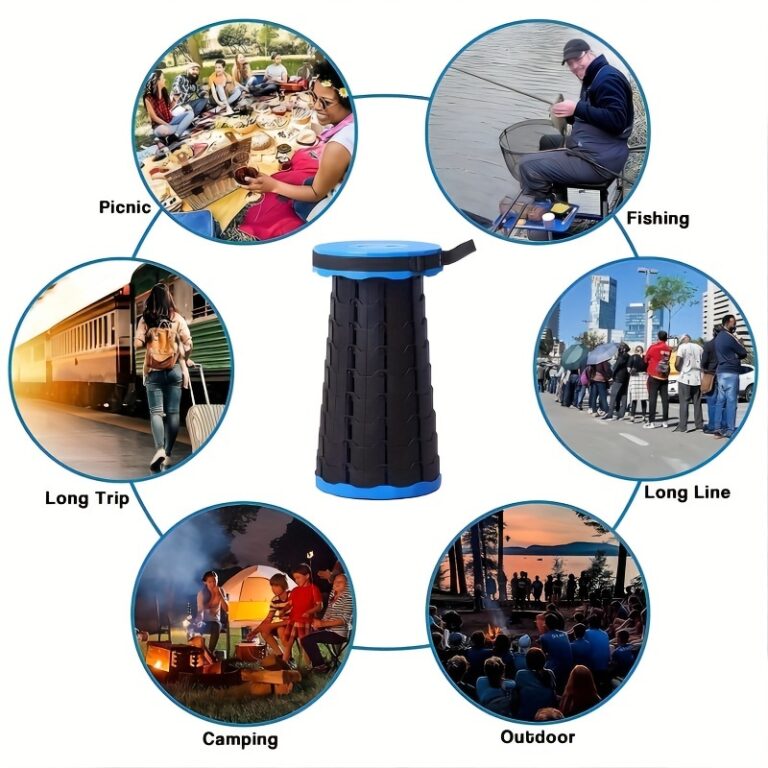 Portable Lightweight Folding Telescopic Stool For Camping Fishing ...