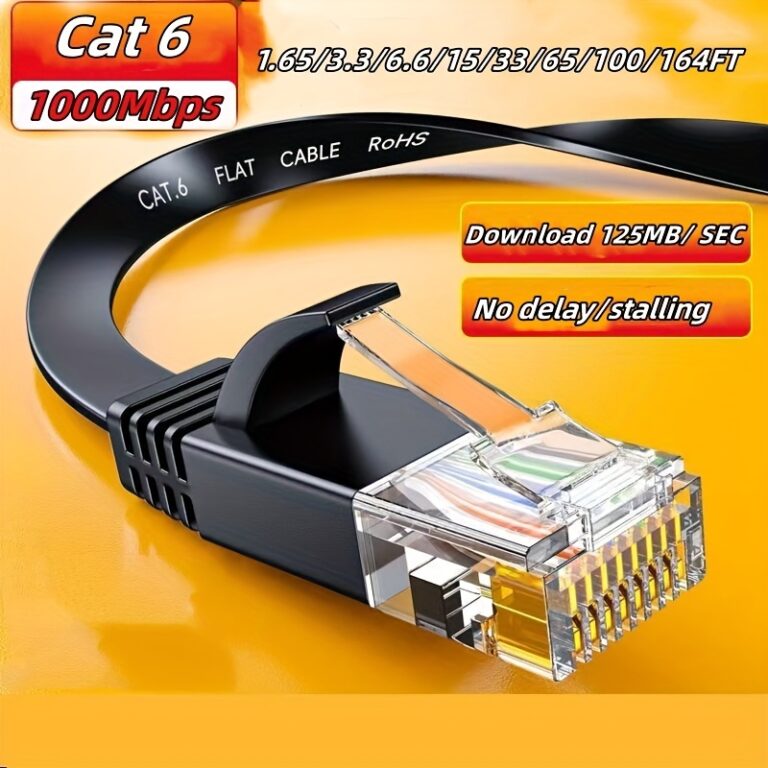 Highspeed Flat Cat 6 Ethernet Cable 10gbps Indooroutdoor Network - Free ...