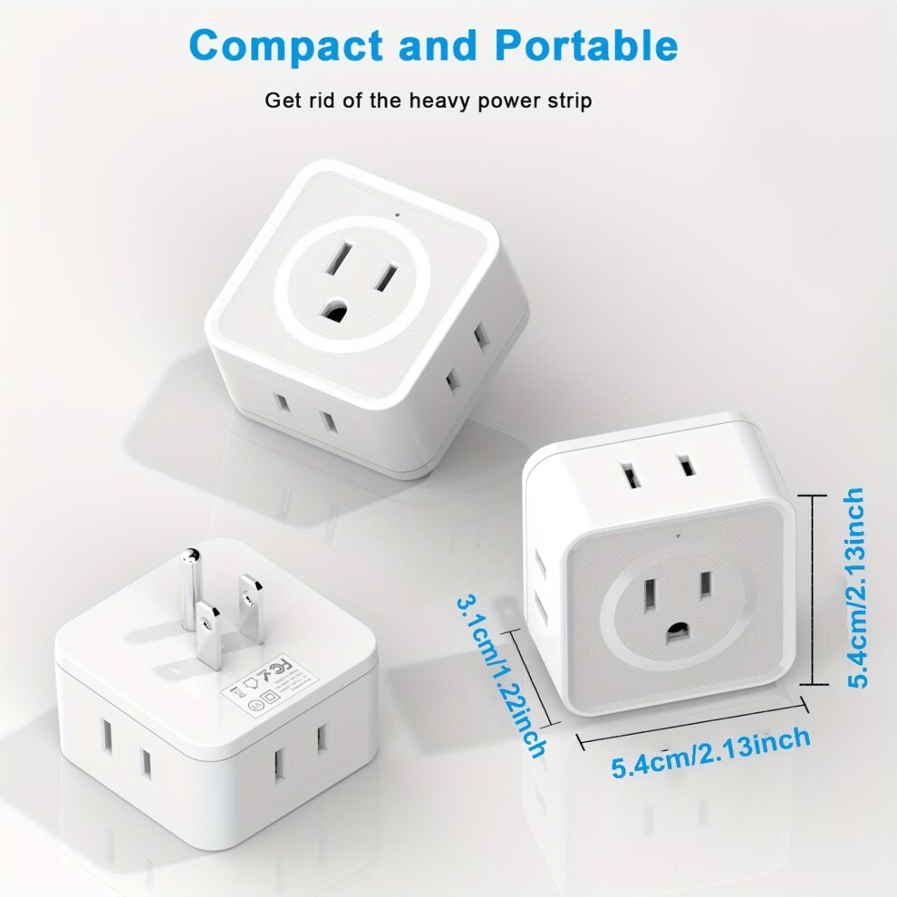 5way Multi Plug Outlet Adapter Travel Home Office Essentials - Free ...