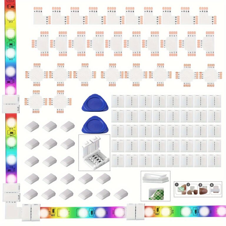 92pcs Rgb Led Light Strip Connector Kit 4pin Txl Shapes - Free Shipping Worldwide