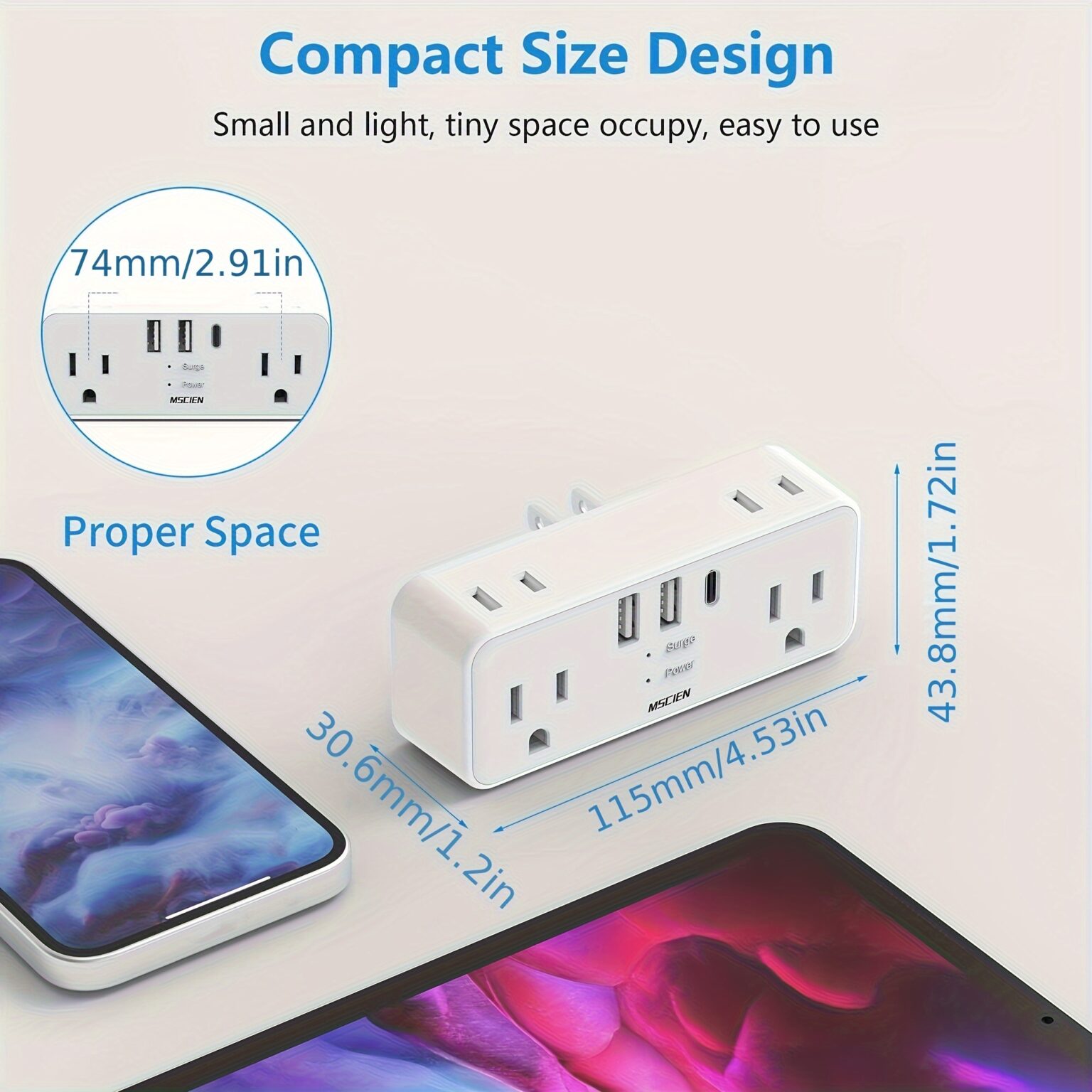 Us Plug Wall Socket 2 Usb 1 Typec Surge Protected - Free Shipping Worldwide