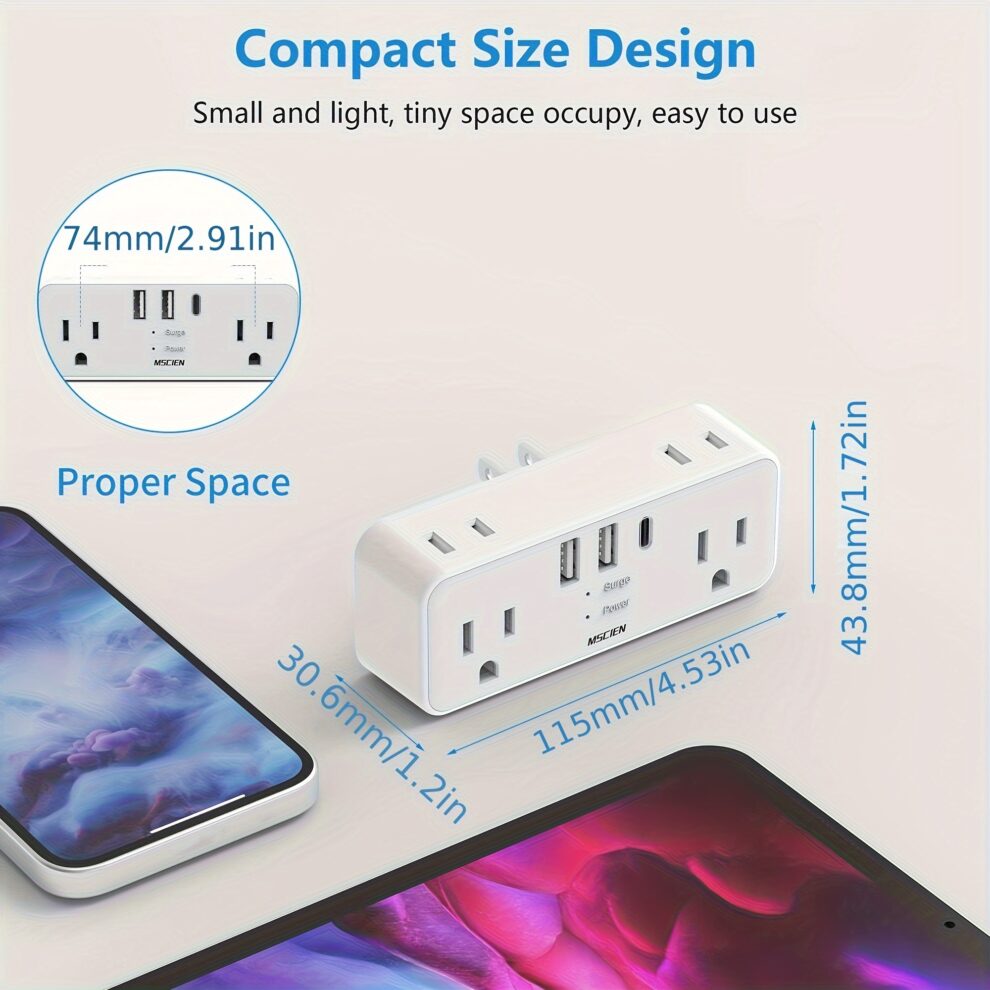 Us Plug Wall Socket 2 Usb 1 Typec Surge Protected - Free Shipping Worldwide