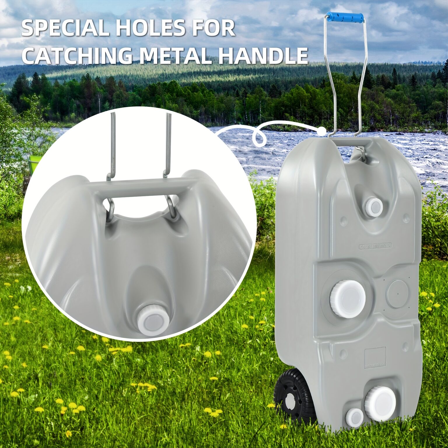 Portable 106 Gallon Rv Waste Holding Tank Camper Grey Water Solution ...