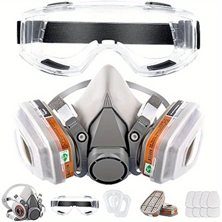 Reusable Half Face Respirator Mask With Safety Glasses For Work ...
