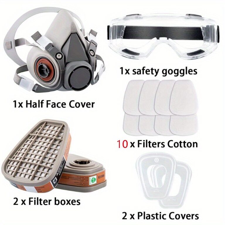 Reusable Half Face Respirator Mask With Safety Glasses For Work ...