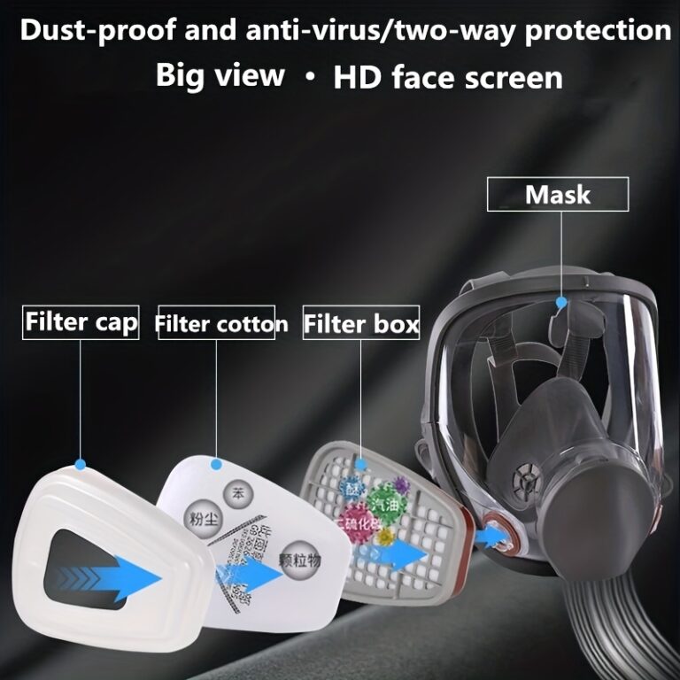Reusable Full Face Respirator Mask With 25 Filters For Painting Dust ...