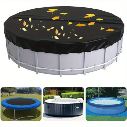 12 Ft Waterproof Round Pool Cover With Drawstring For Above Ground ...