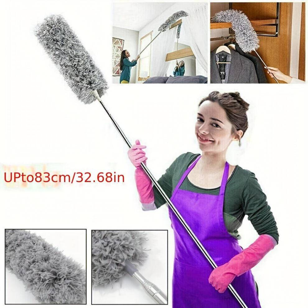Extendable Microfiber Duster With Bendable Head For High Ceilings And ...