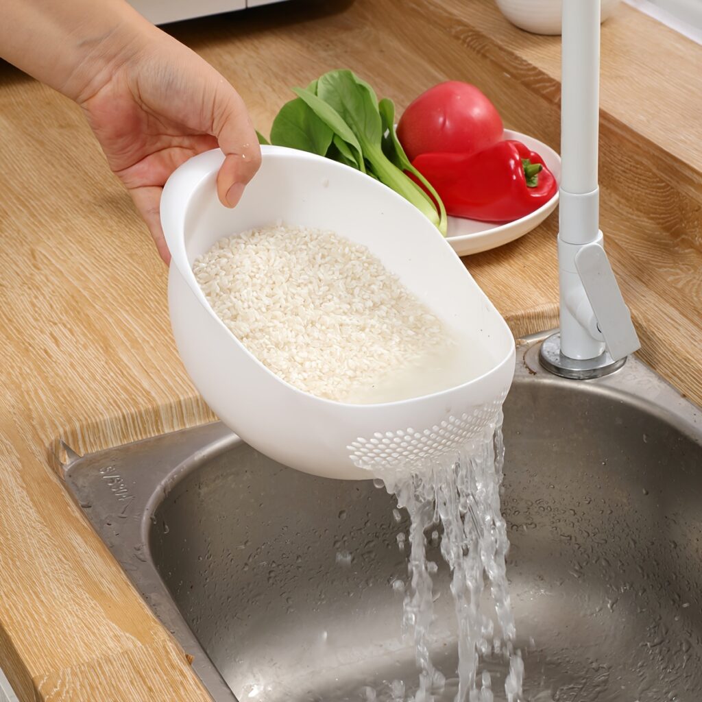 Multifunctional Plastic Rice Washing Sieve Kitchen Gadget Drain Basket ...
