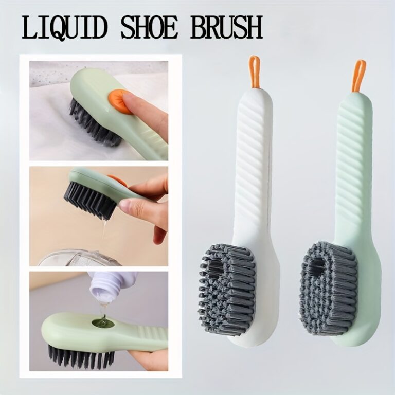 Ergonomic Shoe Cleaning Brush With Builtin Soap Dispenser Soft Bristles ...
