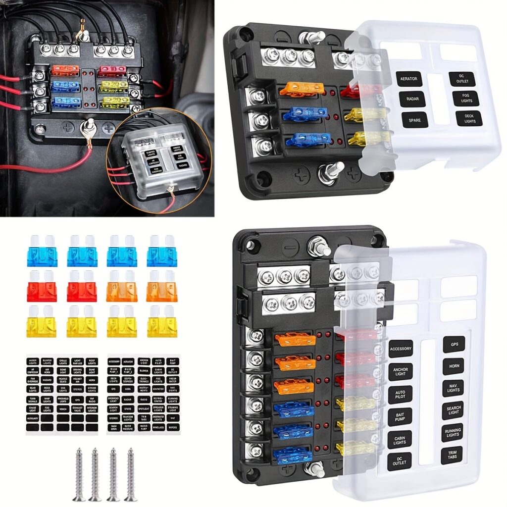 12v 612 Circuit Fuse Block Led Dampproof For Auto Marine Use - Free ...
