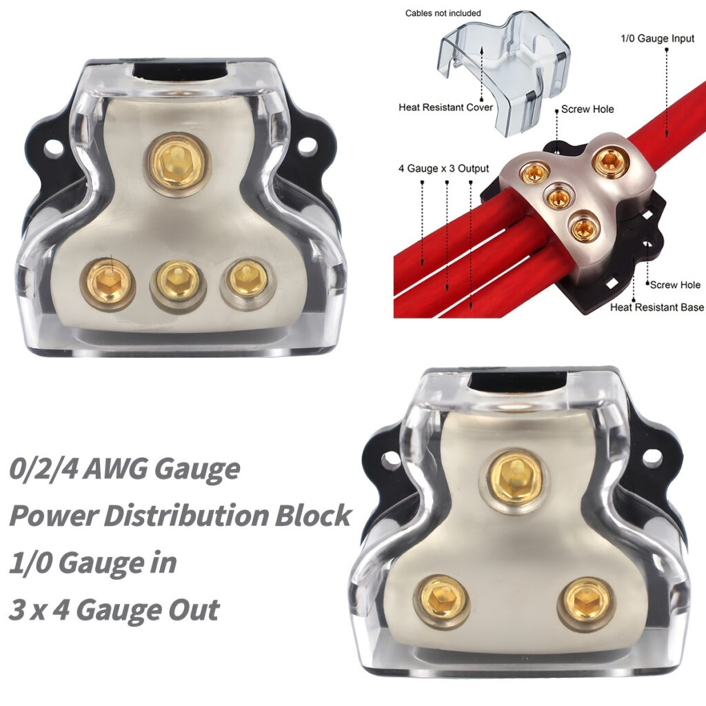 10 To 4 Awg Car Audio Power Distribution Block - Free Shipping Worldwide