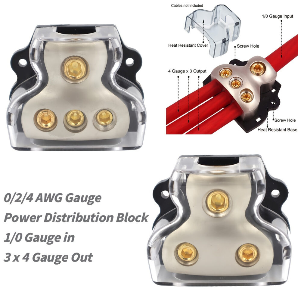 10 To 4 Awg Car Audio Power Distribution Block - Free Shipping Worldwide