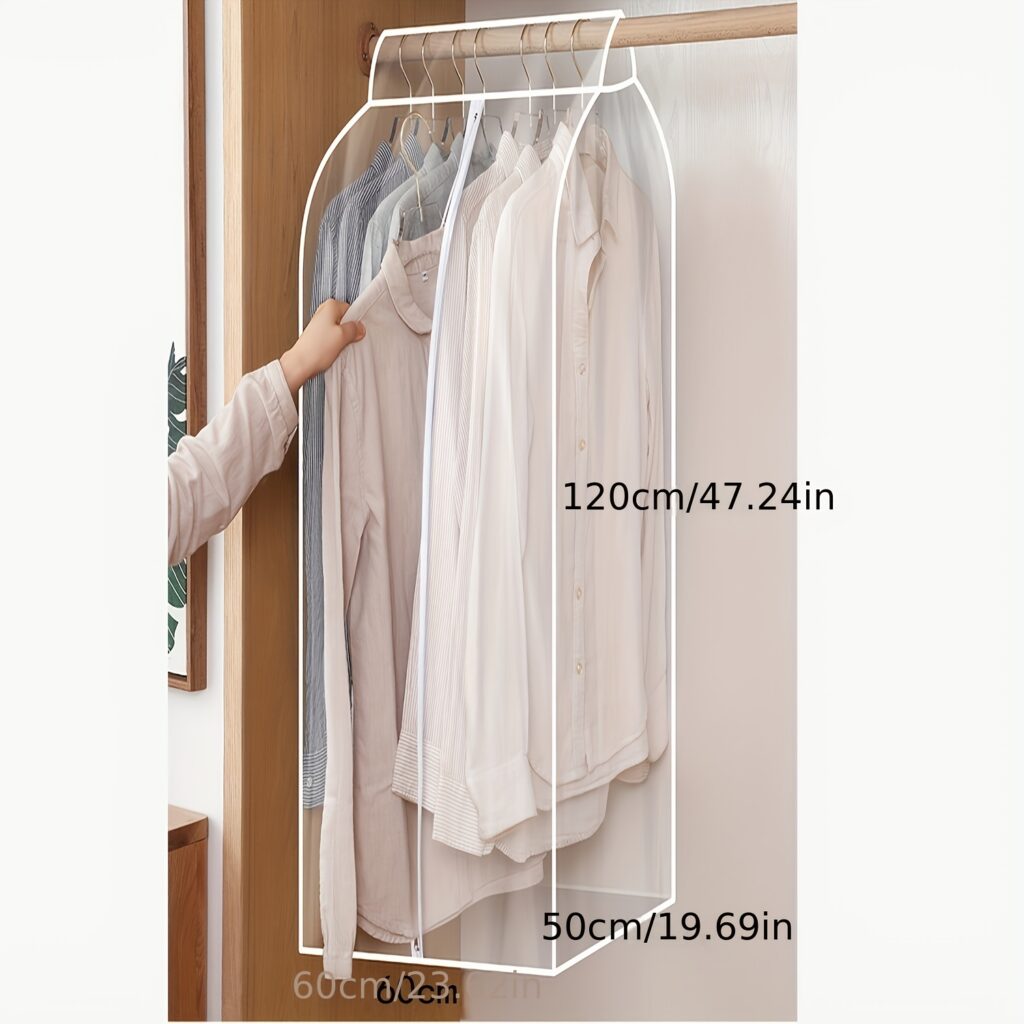 Oversized Transparent Hanging Garment Bag Closet Organizer Suit ...