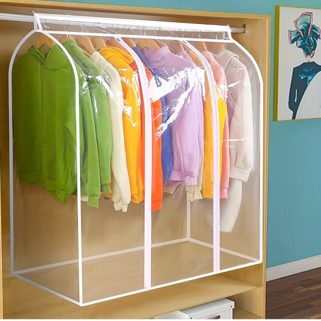 Oversized Transparent Hanging Garment Bag Closet Organizer Suit ...