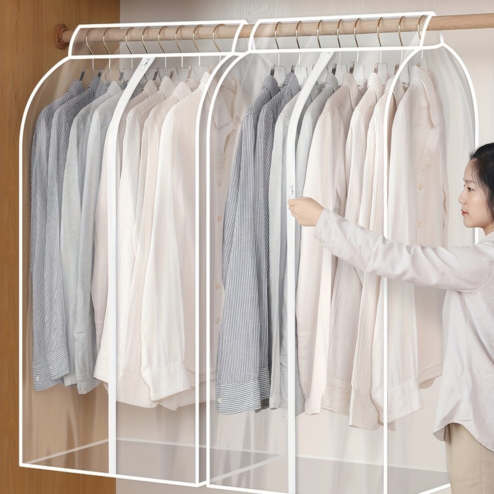 Oversized Transparent Hanging Garment Bag Closet Organizer Suit ...