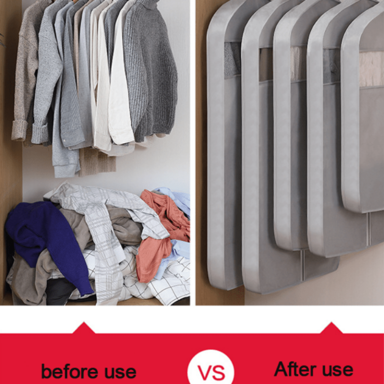 Lightweight Reusable Zippered Garment Bag Wardrobe Storage Solution ...