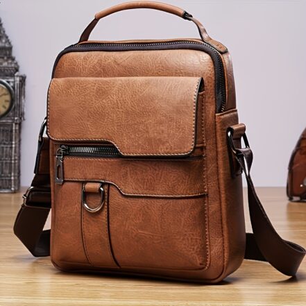 Mens Vintage Pu Leather Shoulder Bag Business Satchel For Men - Free ...