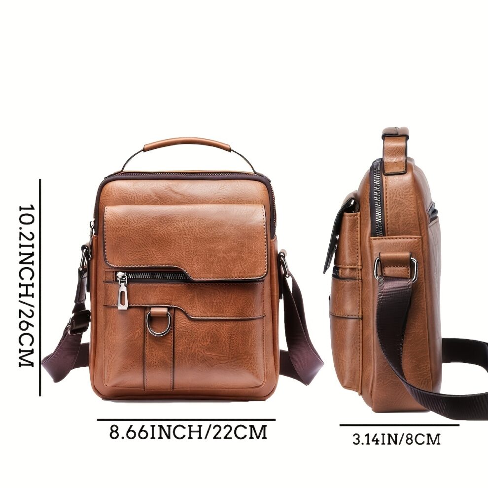 Mens Vintage Pu Leather Shoulder Bag Business Satchel For Men - Free ...