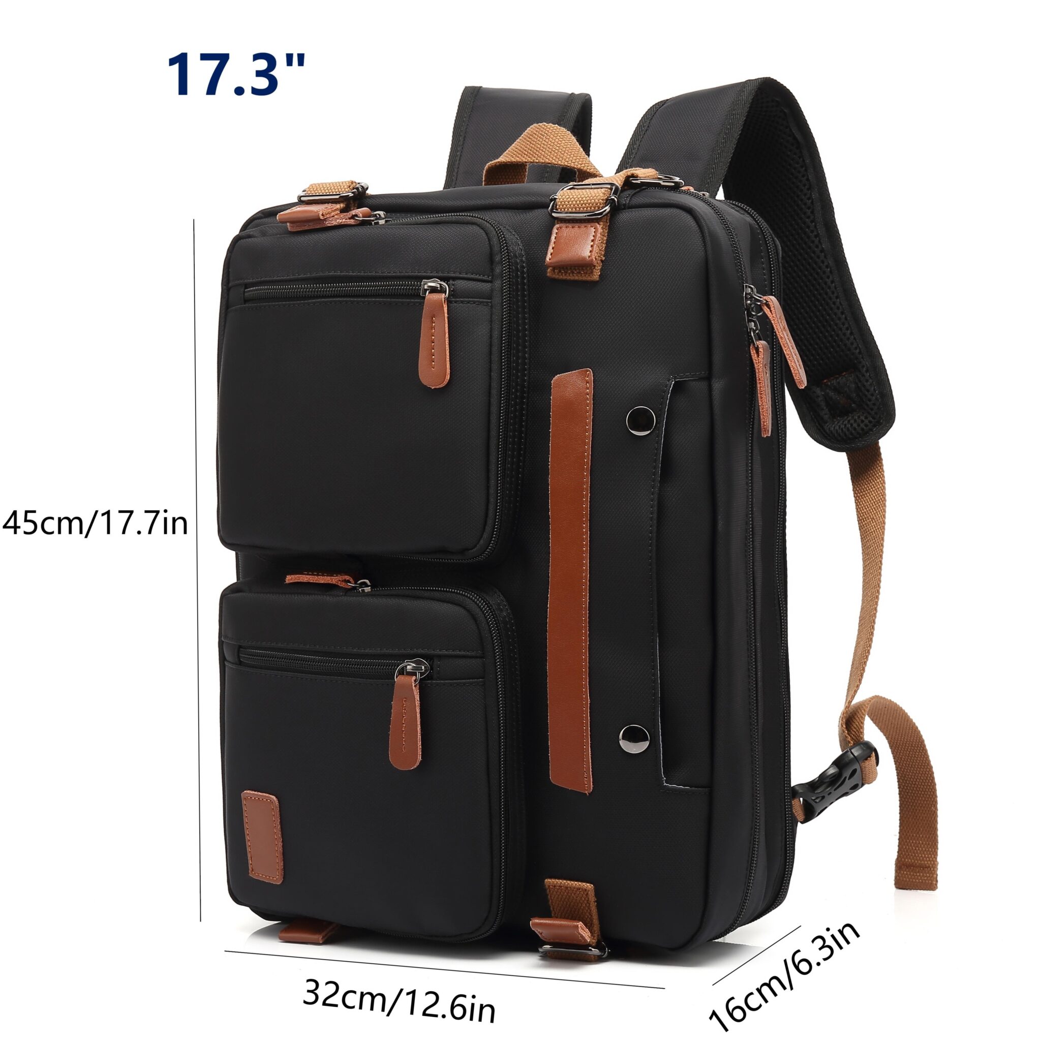 Multifunctional Mens Laptop Backpack Work Briefcase 3in1 Computer Bag ...