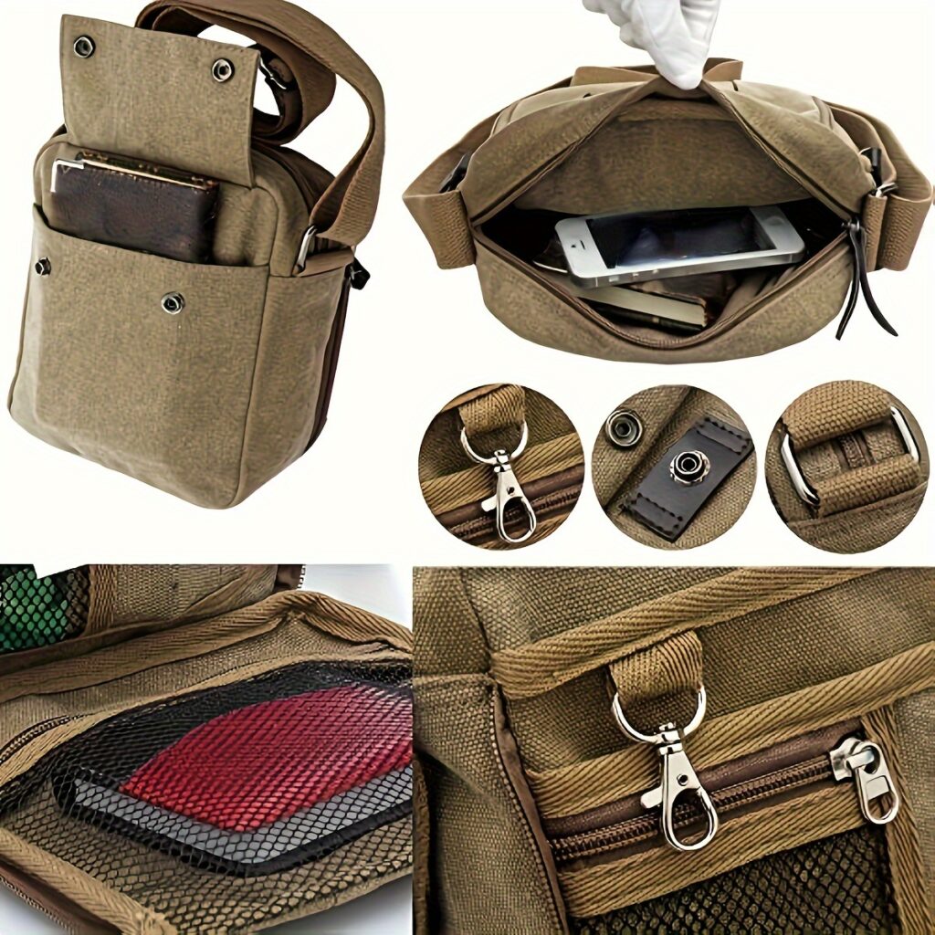 Vintage Canvas Square Bag Lightweight Travel Storage Outdoor Bag - Free ...