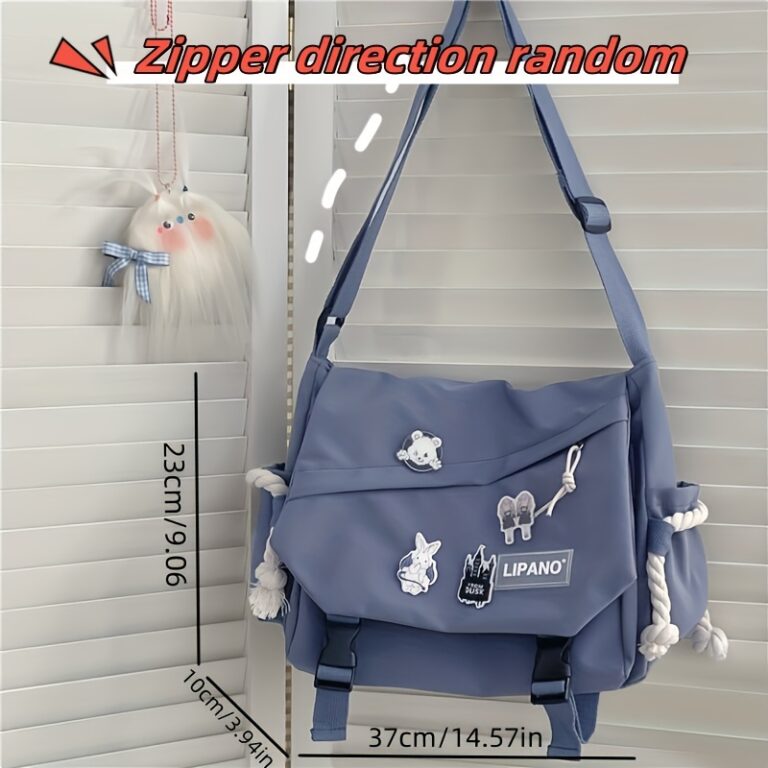 Trendy Nylon Large Capacity Student Crossbody Messenger Bag With ...