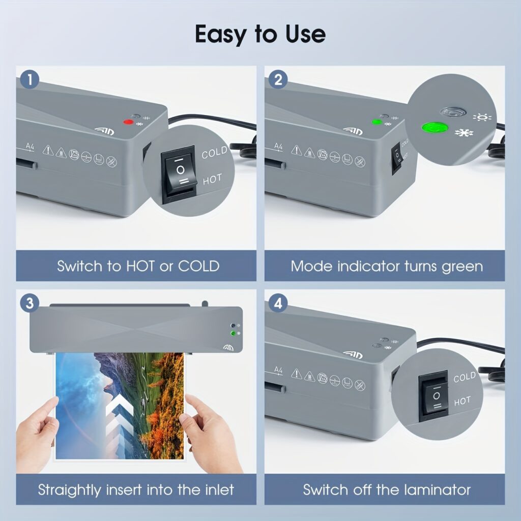 Highspeed A4 Composite Machine Durable Gray Instant Heatup Laminator - Free Shipping Worldwide
