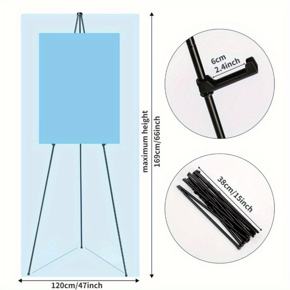 Adjustable Black Metal Easel Stand Sturdy Tripod For Signs Art - Free ...