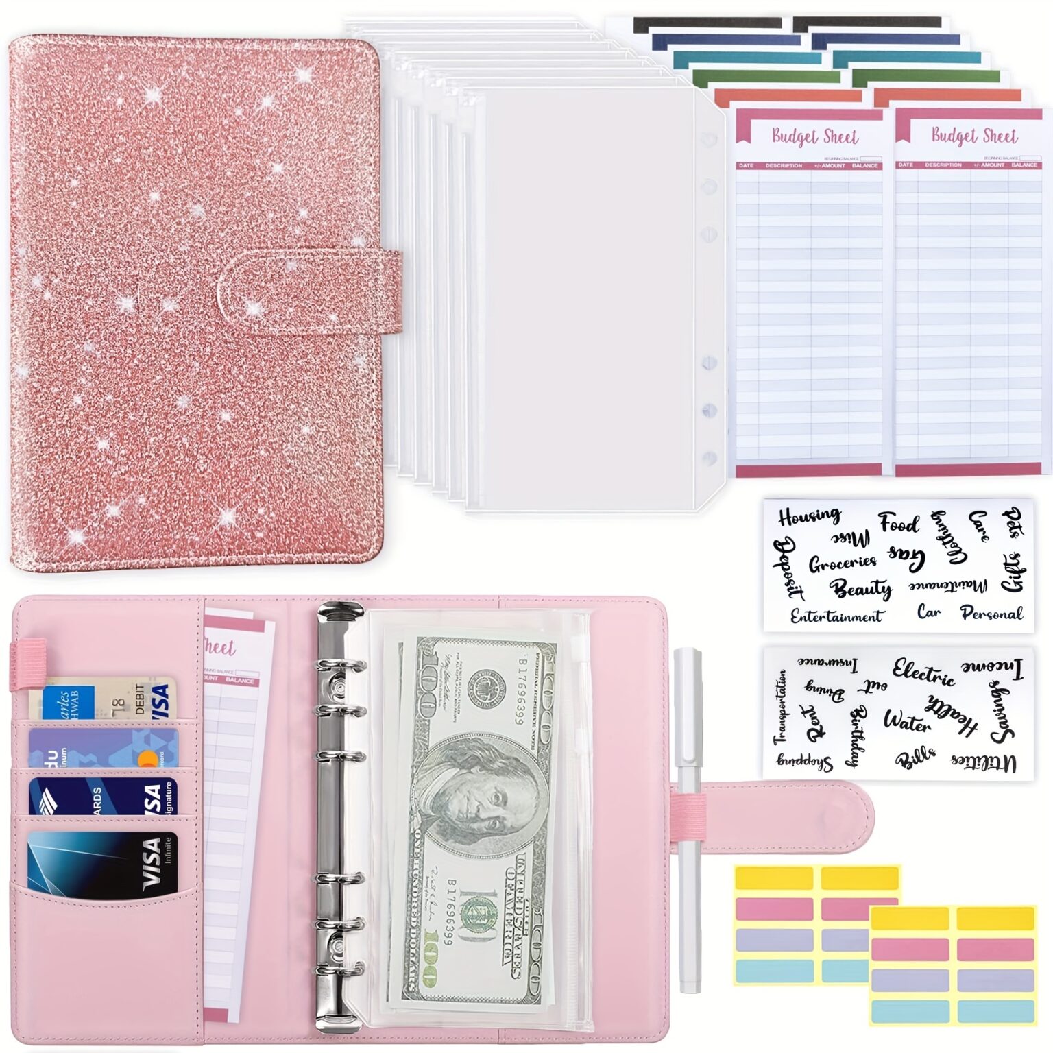Deluxe Budget Binder With Zipper Envelopes And Expense Sheets - Free ...