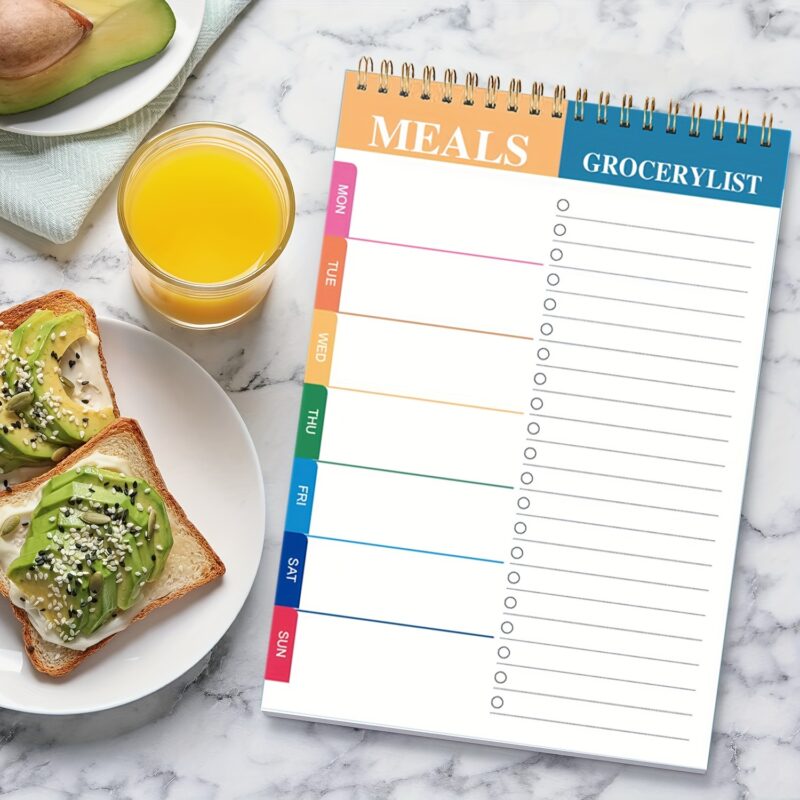 90page Weekly Meal Planner Pad With Tearoff Grocery Checklist - Free ...