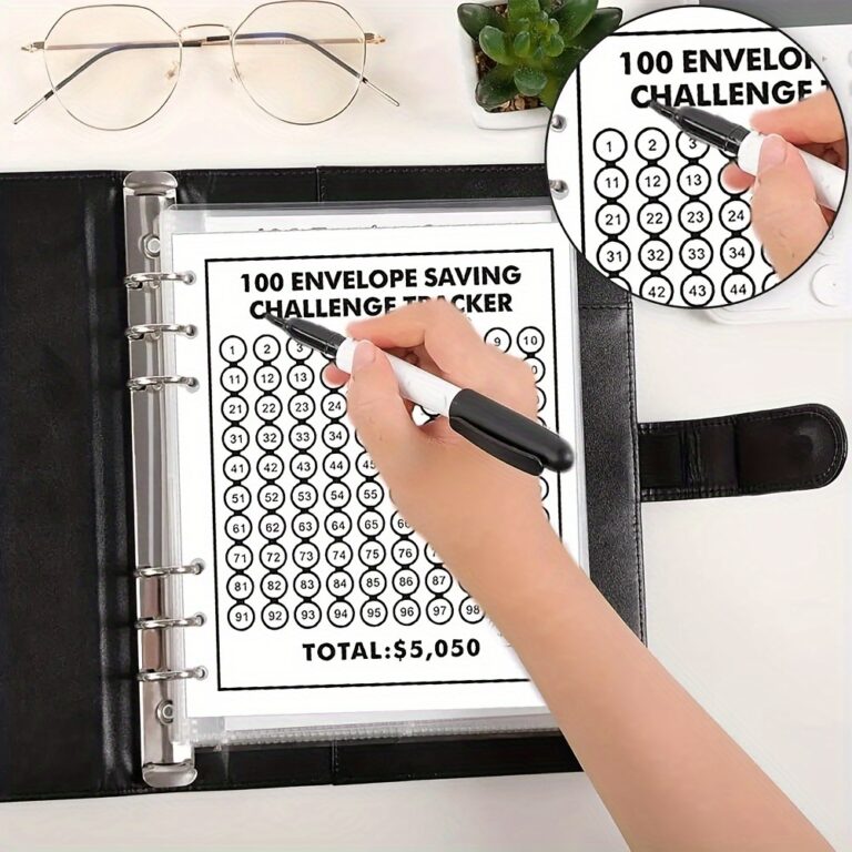 100 Envelope Savings Challenge Binder Budget Planner Cash Notebook For ...