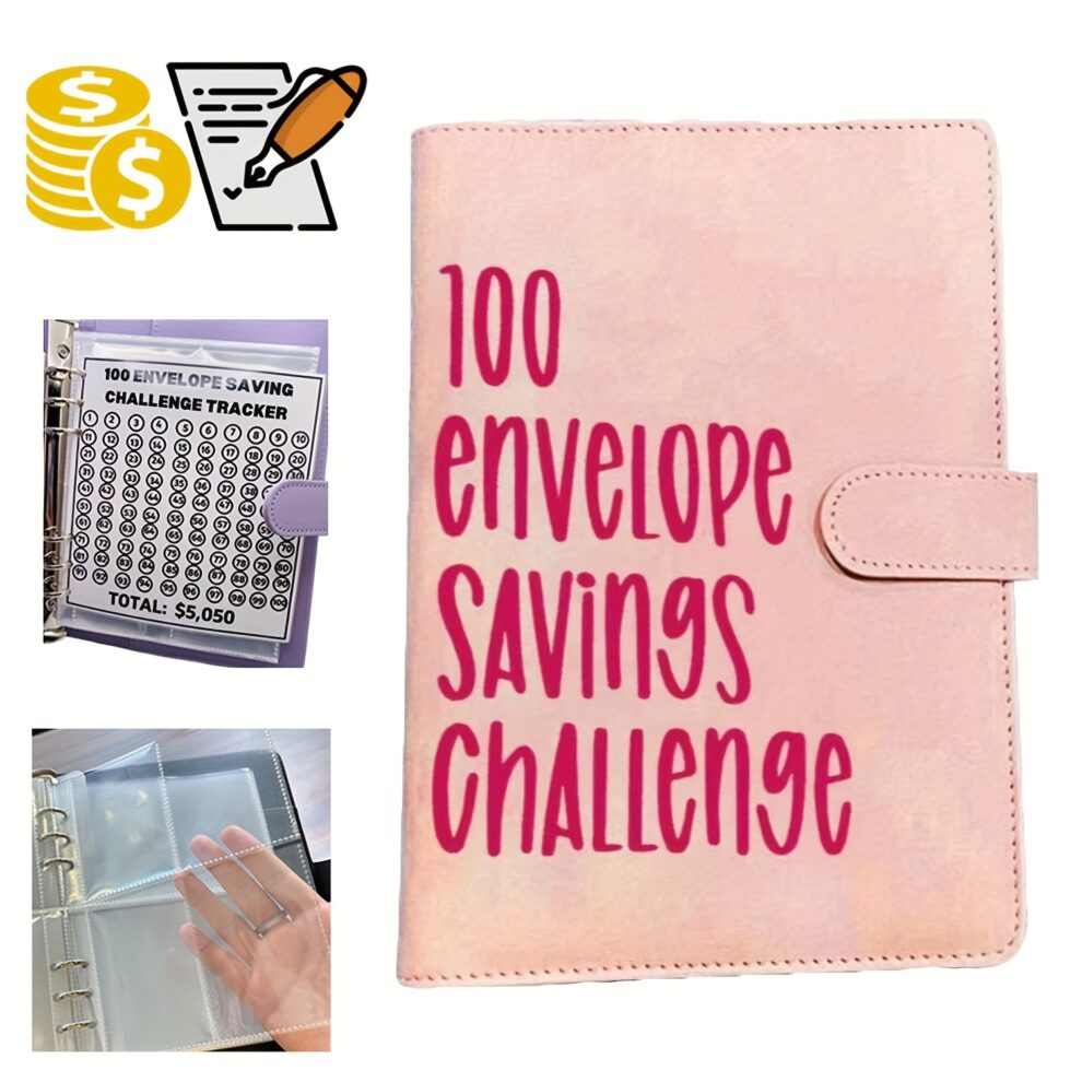 100 Envelope Savings Challenge Binder Budget Planner Cash Notebook For ...