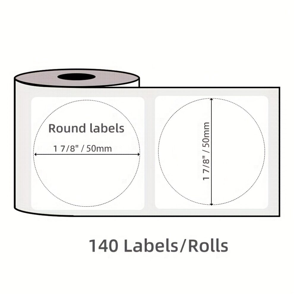 Multipurpose Round Labels 50x50mm For Phomemo Printers Unique Designs ...