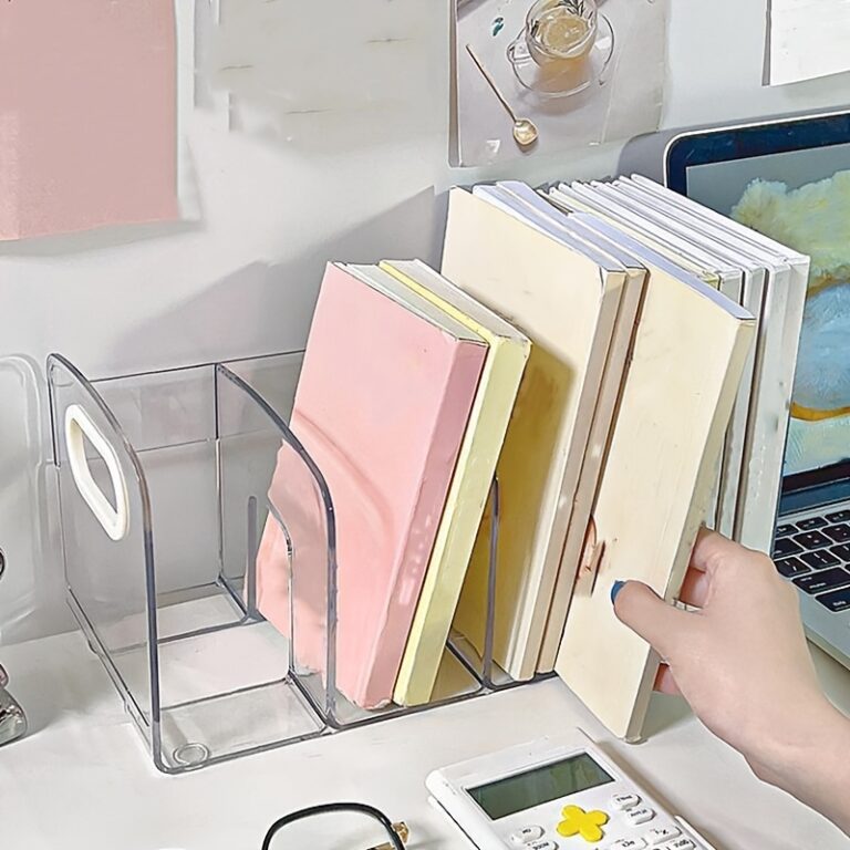 Compact Transparent Desk Organizer Durable Book File Storage Solution ...