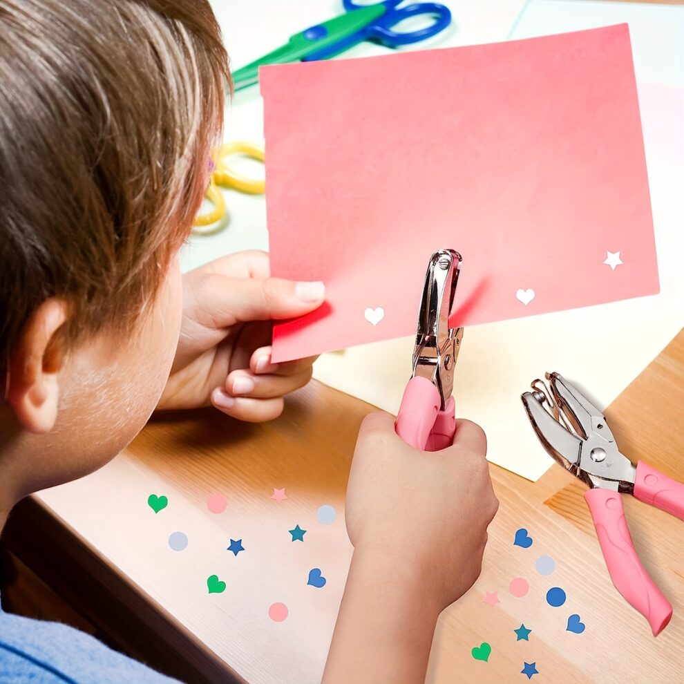 3piece Handheld Metal Paper Punch Set Circle Star Heart Shapes - Free ...