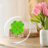 Lucky Fourleaf Clover Acrylic Paperweight Motivational Desk Decor Gift ...