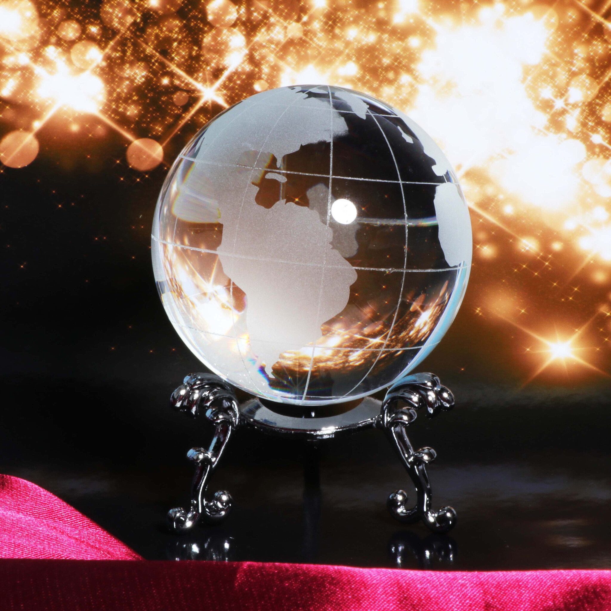 60mm Crystal Glass Sphere Paperweight Elegant Home Decor Desk Ornament ...