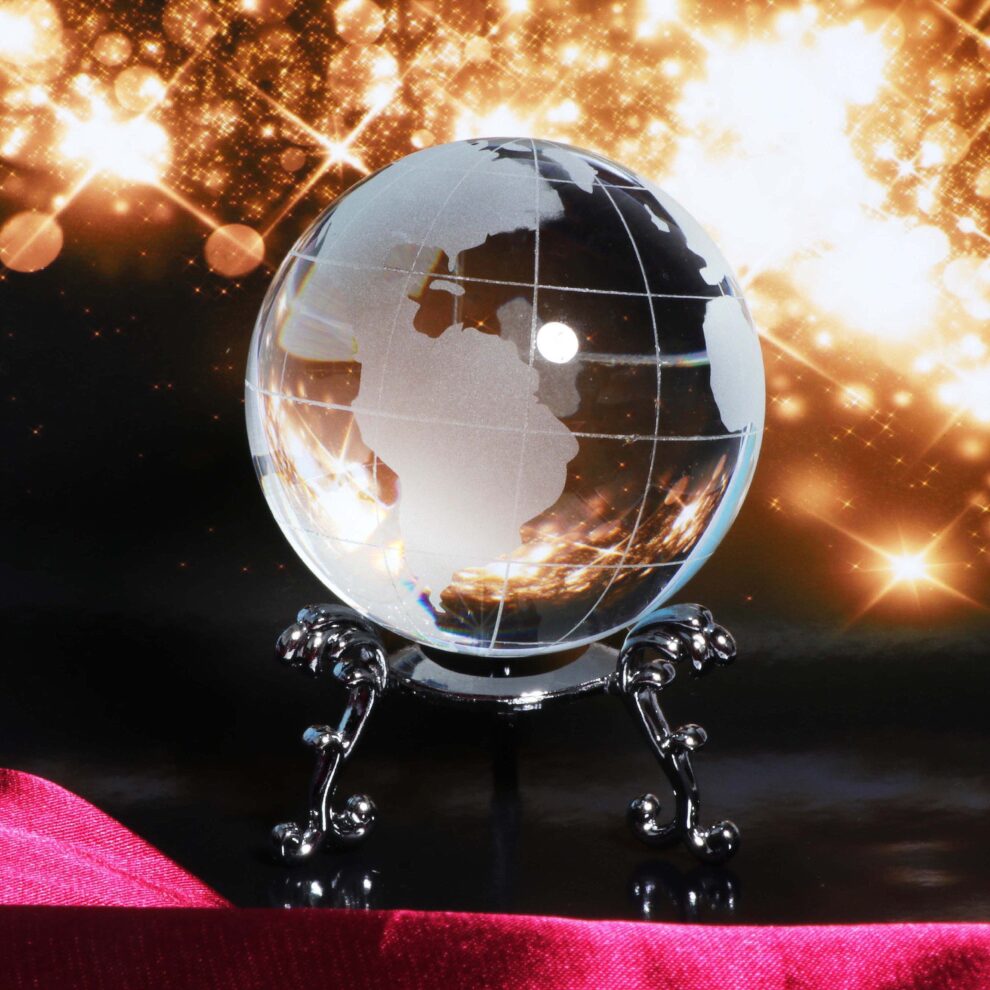 60mm Crystal Glass Sphere Paperweight Elegant Home Decor Desk Ornament ...