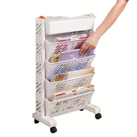 Spacesaving Multitier Bookshelf With Wheels Versatile Removable Design ...