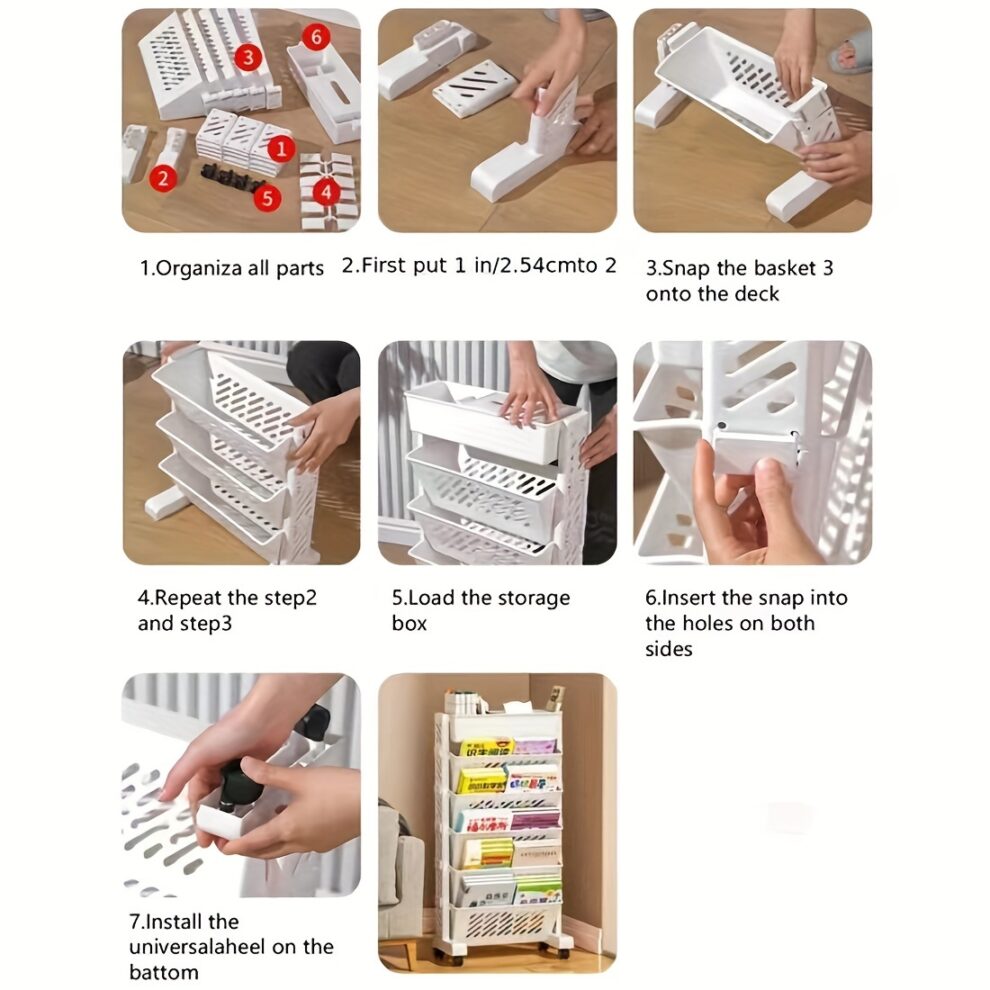 Spacesaving Multitier Bookshelf With Wheels Versatile Removable Design ...